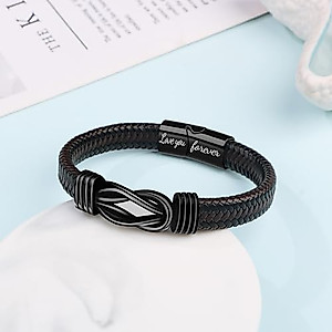 JoycuFF 30th Birthday Gifts for Him, Men Gifts for Birthday, 30 Year Old Birthday Gifts for Men, Happy 30th Birthday Decorations for Him Husband Brother Son Mens Leather Bracelet