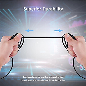 QJYTH Replacement Cable Cord Compatible with Kingston Hyperx Cloud Alpha and Cloud Mix Gaming Headset, Headset Audio 3.5mm Cable with Inline Mute & Volume Control (No Inline Mic, Black)