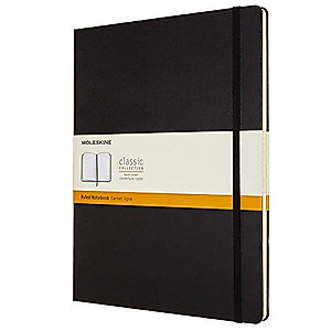 Moleskine Classic Notebook, Hard Cover, XXL (8.5" x 11") Ruled/Lined, Black, 192 Pages