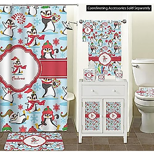 RNK Shops Christmas Penguins Waste Basket - Double Sided (Black) (Personalized)