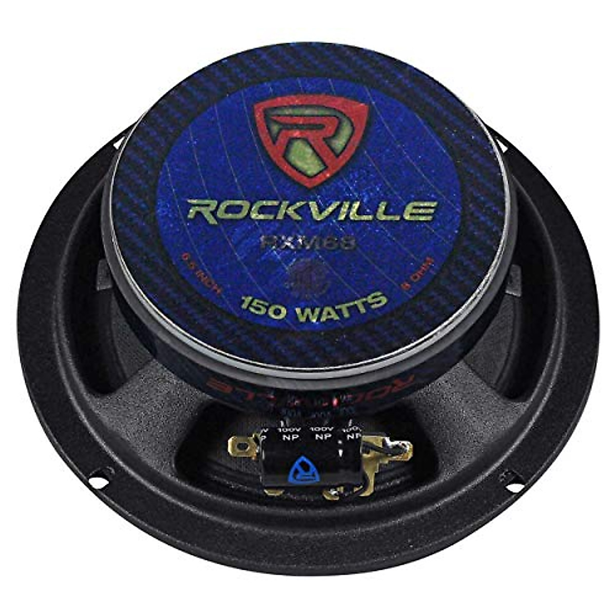 Rockville RXM68 6.5" 150w 8 Ohm Mid-Bass Driver Car Audio Speaker, Mid-Range
