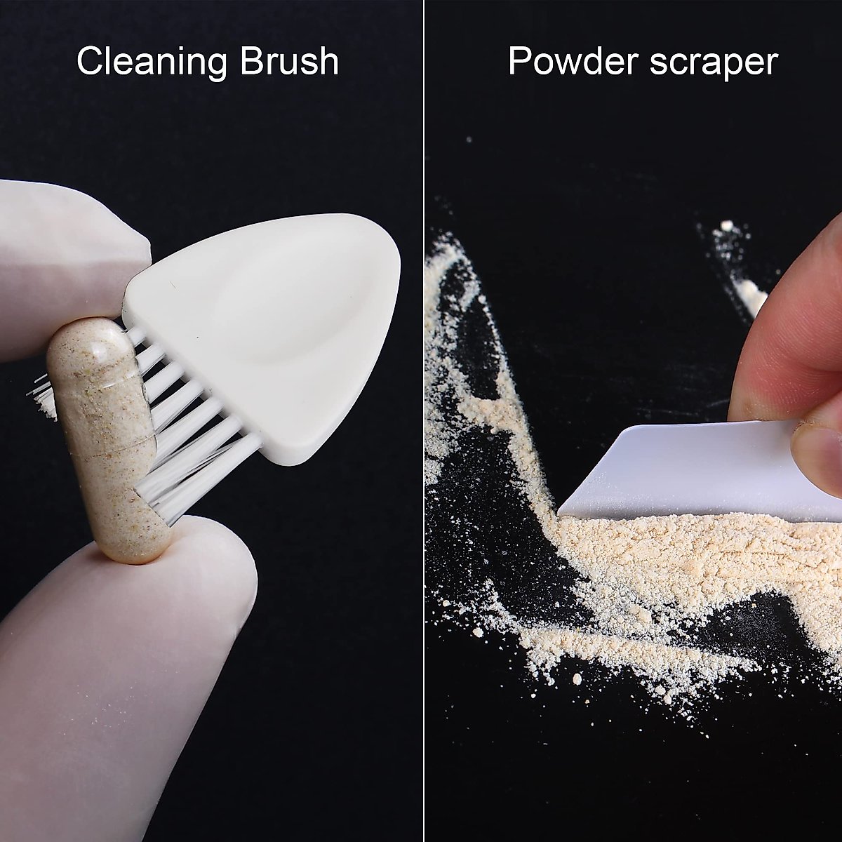 Capsule Filling Machine Kit for Pill Filler - Micro lab Spoons Spatula Tool for Gel Capsules Empty Quickly Fill Tray All Sizes # 000 00 0 1 2 3 4 5
