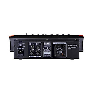 Audio2000'S AMX7381 Four-Channel Powered Audio Mixer with 320 DSP Sound Effects, Stereo Sub Out with Sub-Out Level-Control Fader, Level-Control Faders on All Channels, and USB/Computer Interface