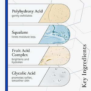 Bliss Renew & Smooth Night Face Serum- AHA Glycolic + Polyhydroxy Acid - Exfoliating, Brightens Resurfacing Dull Dry Skin, For Hydrating Radiant Glowing Skin - Vegan & Dermatologist Tested - 1 Floz