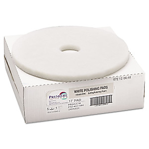 17" Standard Floor Pads, White 5/Pack