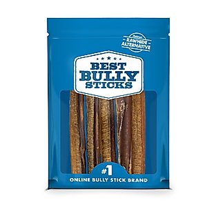 Best Bully Sticks 6 Inch All-Natural Bully Sticks for Dogs - 6” Easily Digestible, 100% Grass-Fed Beef, Grain and Rawhide Free | 5 Pack Trial Size