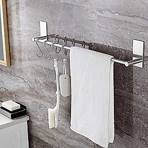Bathroom Towel Bar Towel Holder,ULIFESTAR Strong 3M Self Adhesive Hand Towel Holder,Wall Mounted Stainless Steel Towel Rack for Bathroom,Kitchen Dish Cloths Hanger,Brushed Nickel (12'')