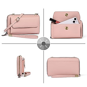 GOIACII Phone Card Wallet RFID Blocking Ladies Purse Crossbody Bags for Women