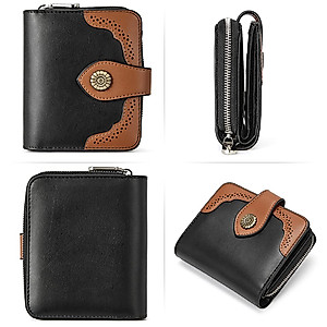 BOSTANTEN Genuine Leather Backpack Purse Travel Bags for Women and Leather Wallets for Women RFID Blocking Zipper Pocket