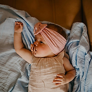 Parker Baby Girl Headbands - 5 Pack of Cable Knit Nylon Bows for Girls -"Matilda Set"