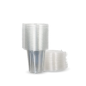 MT Products Plastic Parfait Cups with Lids 16 oz. - (20 Pieces) Tamper Evident Yogurt Containers - Clear Disposable Cups with Lids for Yogurt, Fruit, Cereal or Vegetables