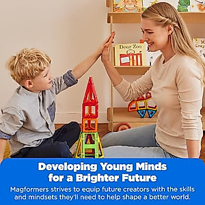 Magformers Basic Set (62-pieces) Magnetic Building Blocks, Educational Magnetic Tiles, Magnetic Building STEM Toy, Multi-colored, Model Number: 63070