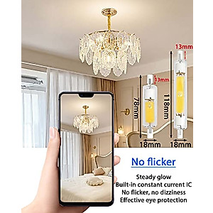 TOWBEBER R7s LED Bulb 118mm Dimmable 4rd Generation, 20W Double Ended J118 Base T3 LED Replacement for Halogen 200W Light Bulbs, 2000lm Sapphire COB Bulb 3000K Warm Light CRI 85 (2PCS)