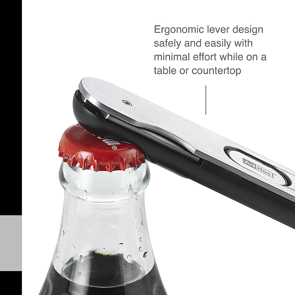 Adhoc PushPull Corkscrew Wine Opener - Waiter's Corkscrew Wine Opener with Ergonomic Lever - Natural or Synthetic Corks - Stainless Steel Kitchen Tool - Hand Wash - Stainless Steel, 6"
