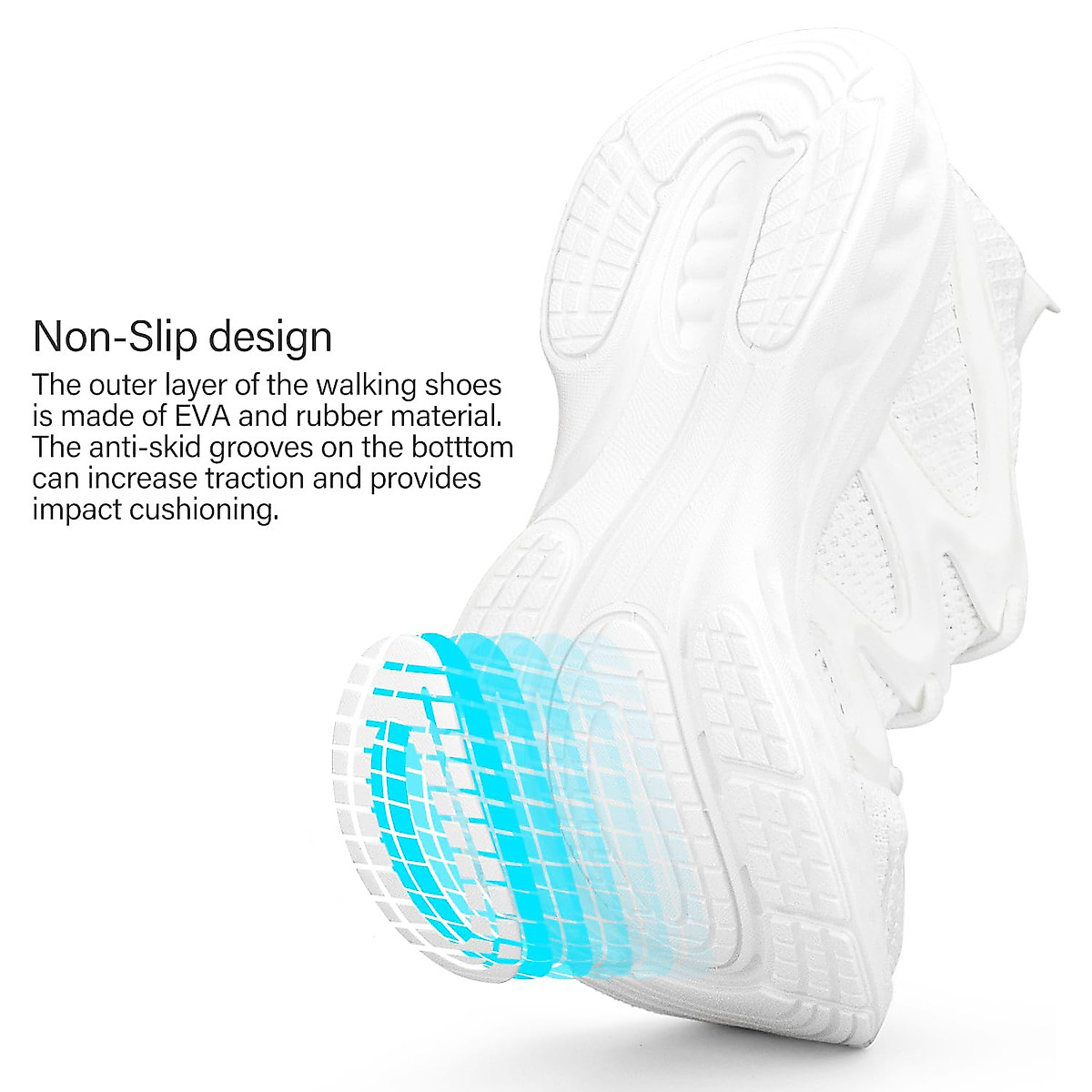 Pujcs Running Shoes Womens Breathable Tennis Shoes Non Slip Gym Workout Shoes Lightweight Mesh Walking Sneaker White Size 9