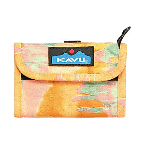 KAVU Wally Trifold Wallet with Coin Pocket and Key Ring - Coastal Tie Dye