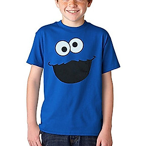 Animation Shops Cookie Monster Face Youth Kids T-Shirt (Youth Small [6/8]) Blue