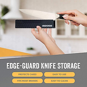 Uberschnitt's Chef’s Knife Guard Set, Professional 2-piece Non-Scratch Felt-Lined Culinary Knife Organizer and Cover Travel Kit for Chefs(2-Piece Knife Edge Gaurd Set)