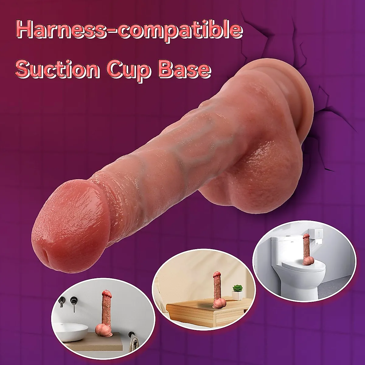 8.5" Realistic Thrusting Vibrating Dildo Vibrator, Silicone Heated G Spot Dildo with 7 Thrusts 10 Vibration, Suction Cup Dildo with Remote Control for Clit Anal Play, Adult Sex Toys for Women Men