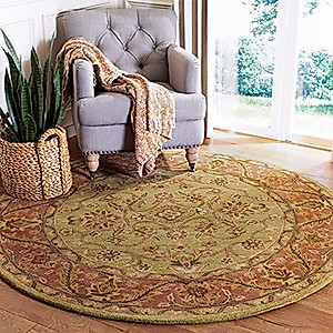 SAFAVIEH Golden Jaipur Collection 2'3" x 4' Green / Rust GJ250A Handmade Traditional Premium Wool Accent Rug