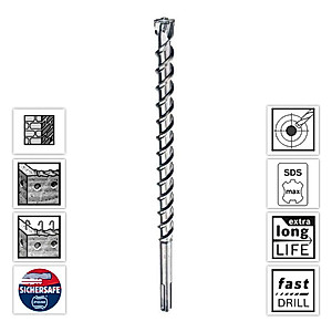 Bosch Professional 2608578627 Hammer Drill SDS max-8X for Hammer Drills Diameter 20 mm Working Length 400 mm