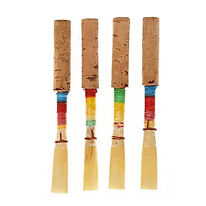 4Pcs Oboe Reed, Medium Soft Oboe Reeds Handmade Oboe Red Cork Wind Instrument Parts with Plastic Storage Box