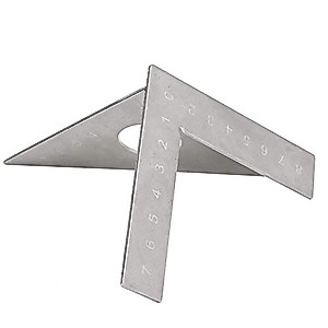 Square Layout Miter Triangular Ruler, Stainless Steel 90° 45° Mitre Angle Measuring Template Tool Carpenter's Layout Ruler Gauge