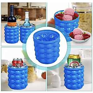 AGGPO The Ultimate Ice Bucket Maker - Ice Maker and Ice Bucket - Blue Silicone Ice Cube Tray Maker - As Seen on Tik Tok - Ice Maker and Storage