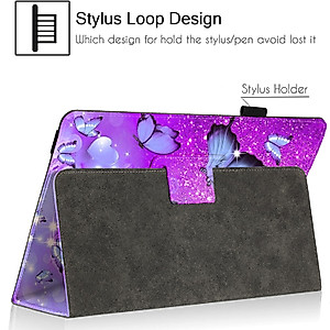 Pudiceva Universal 10 10.1 Inch Android Tablet Case,Slim Folding Stand Cover for All 9"-10.5" Touchscreen Tablet Case with Stylus Pen Holder,Butterfly 01