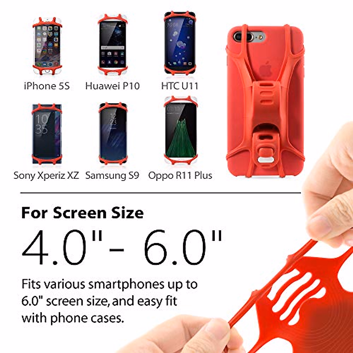 【Bone】 Bike Phone Mount, Universal Bicycle Stem Handlebar Cell Phone Holder for 4 to 6 Inch Smartphone (Bike Tie Pro-Dark Blue)