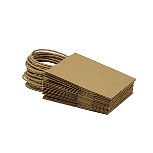 Creative Hobbies® Small Kraft Paper Gift Handle Bags - Weddings, Favors, Goody Bags - Wholesale Pack of 13 Bags