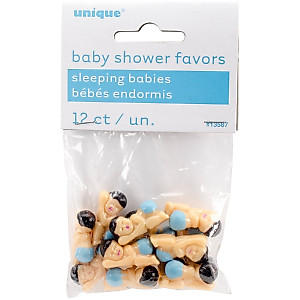 Unique Industries Sleeping Baby Boy Favors, 1", Blue, 12 pcs