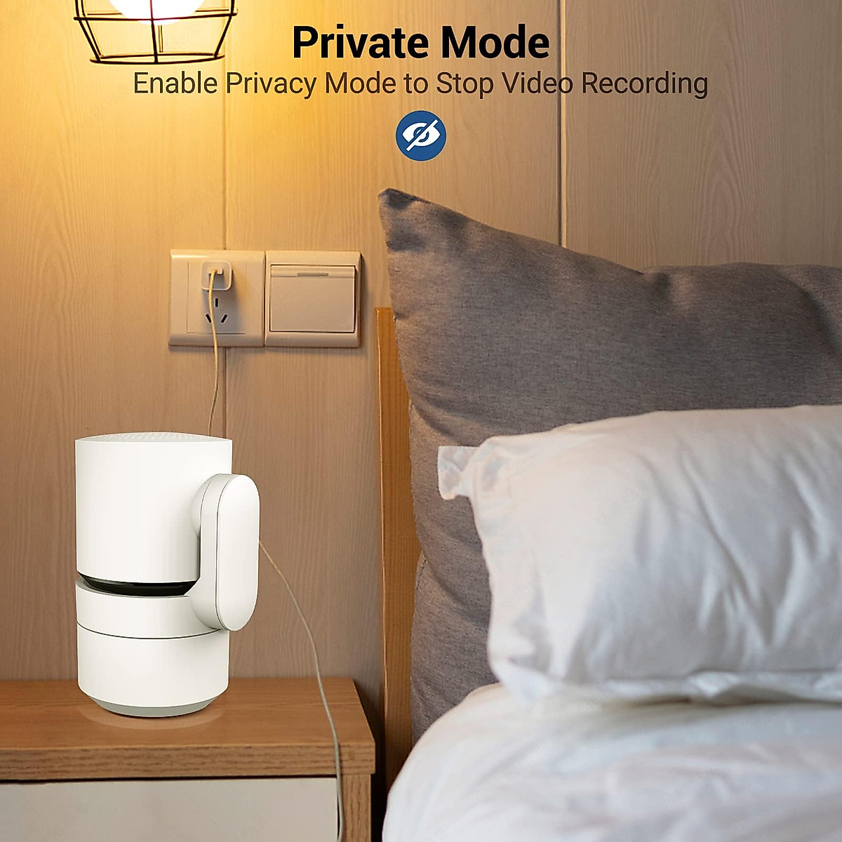 WiFi Security Camera for Home,1080P Indoor Camera for Pet/Baby Monitor,360 Motion Track,Privacy Mode,Cloud&Micro SD Card Storage,2-Way Audio,Google Assistant & Alexa Compatible (Plug in Camera)