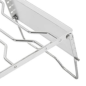 Mini Barbecue Foldable Grill with Wind Screen, Stainless Steel Foldable Camping Grill Grate for Garden with Storage Bag