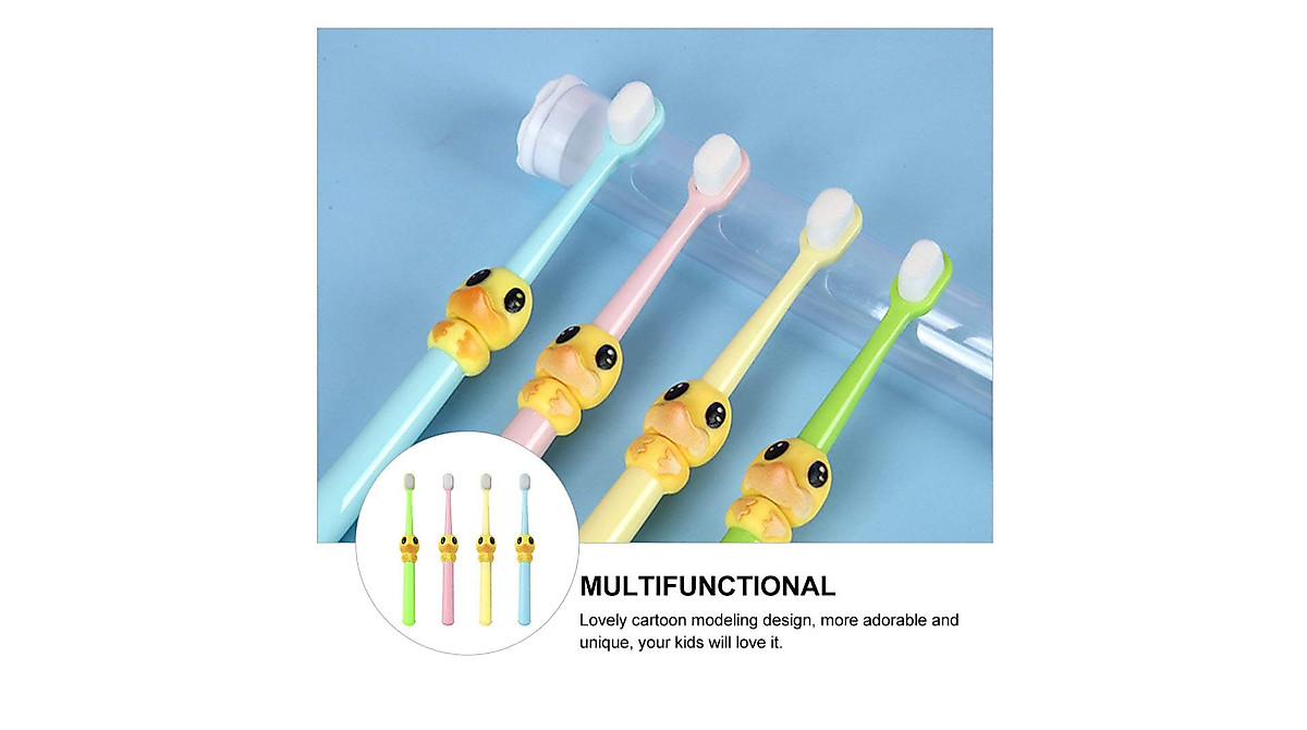 TOYANDONA Cartoon Duck Toothbrushes for Kids - 4pcs Set