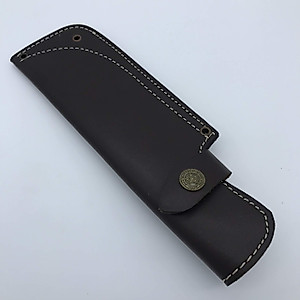 9" brown custom handmade leather sheath for5"—6" cutting blade knife