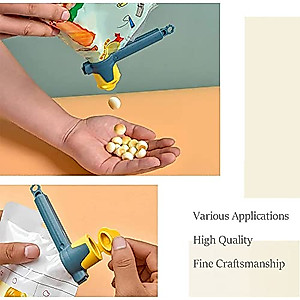Food Storage Clips,Chip Clips,Bag Clips,Food Clips,Sealing Clips,Package Clips with Pour Spout,For Sealing Packaged Items Such As Coffee,Sugar,Flour,Cereal,Washing Powder,Condiment(2pcs,Blue,White)
