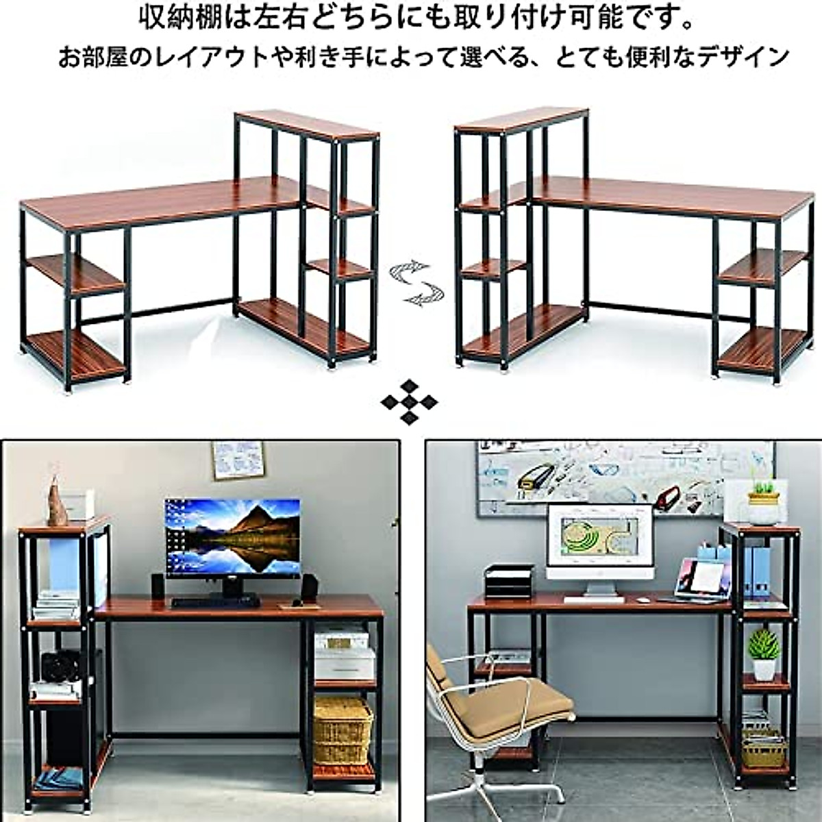 DEWEL Computer Desk with Drawer, 47” Executive Desk Office Writing Desk PC Laptop Workstation Space-Saving Study Desk with Storage for Home Office Study