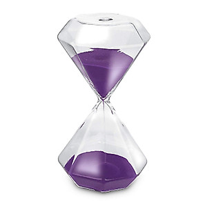 GracesDawn Diamond glass hourglass Purple sand 30 minutes with