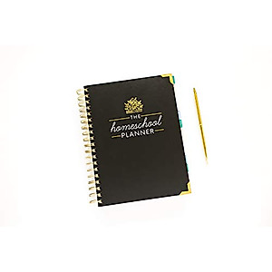 The Homeschool Planner: Beautiful and Undated with Monthly Tabs | To Do List, Goals, Meal Planning & Academic Tools | Homeschooling, Distance Learning & Family Organizer | Gold Spiral