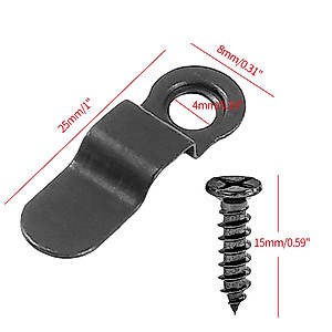 Unlorspy 50 PCS Picture Frame Turn Buttons Metal Bow Shape Photo Frame Backing Clips Hardware with Screws for Hanging Pictures, Drawing, Photos, Crafts (1Inch ,Black)