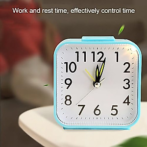 Libcflcc Compact Alarm Clock Non Ticking Battery Powered Silent Bedside Night Light Easy to Read Loud Enough Travel for Heavy Sleepers Kids Elderly Blue