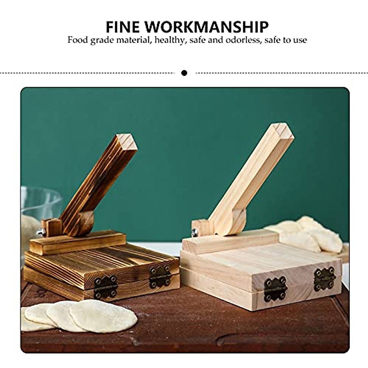 Healvian Wooden Tortilla Presser Dough Press Dumpling Wrapper Wood Dumpling Press for Pancakes Quesadillas Tortillas Tostones Patacones