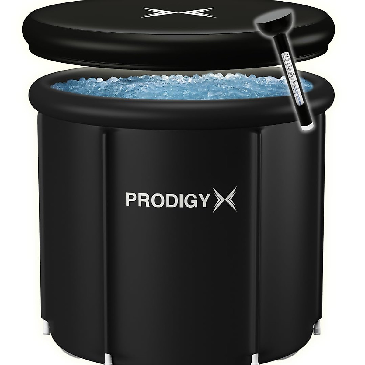 PRODIGYX Ice Bath Tub - Cold Plunge Tub for Athletes - Large Size, Portable, Outdoors - Lid & Thermometer