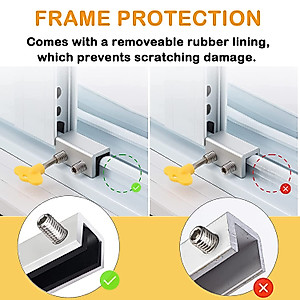 Window Locks, 4 Sets Premium Sliding Window Locks Security Up and Down Window, Vinyl Double window locks for Childproof Home Safety, Adjustable Vertical Horizontal Sliding Door Windows Lock Stopper