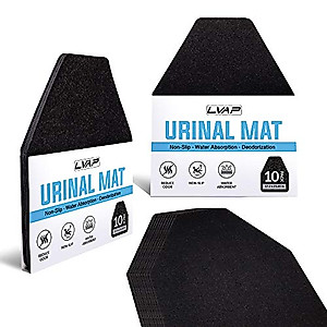 LVAP Urinal Mats (10 Pack) - Mens Urinal Best Uniral Mat.Non-Slip Deodorization Black Floor Water Absorption Urine Mats for Men's Restrooms & Bathrooms