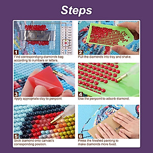 Stalente Diamond Painting Kits for Adults, 5D DIY Diamond Art Kits for Beginners Round Full Drill Diamond Painting for Home Wall Decoration Gift 12×12inch, Dragonfly