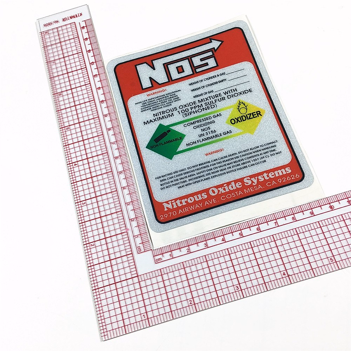 Car Sticker Motorcycle Oil Tank Decals Vinyl Reflective for NOS Tuning Racing Nitrous Oxide Racing 12x9.6cm
