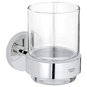 GROHE 40447001 Essentials Glass With Holder, Starlight Chrome