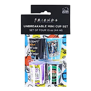 Friends Quotes 1.5-Ounce Plastic Mini Shot Glasses | Set of 4